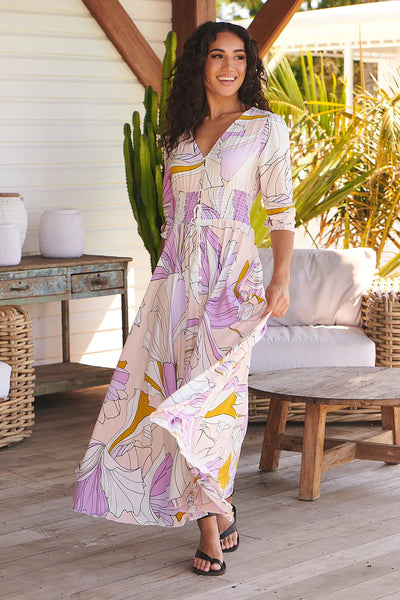Lavender Swirl Print Indiana Maxi Jaase Whiskey And Wildflowers