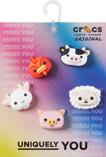 Crocs™ Jibbitz™ Shoe Charms - 3D Farm Animal Faces 5 Pack – Whiskey and ...